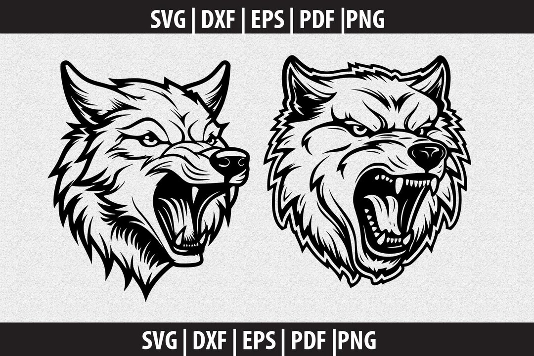 Wolves Mascot Typo Silhouette Cut File Logo SVG PNG Clipart Vector ...