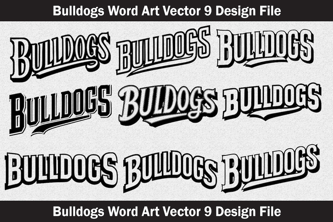 Bulldogs Mascot SVG, Typography Word Art (digital Download) - Etsy