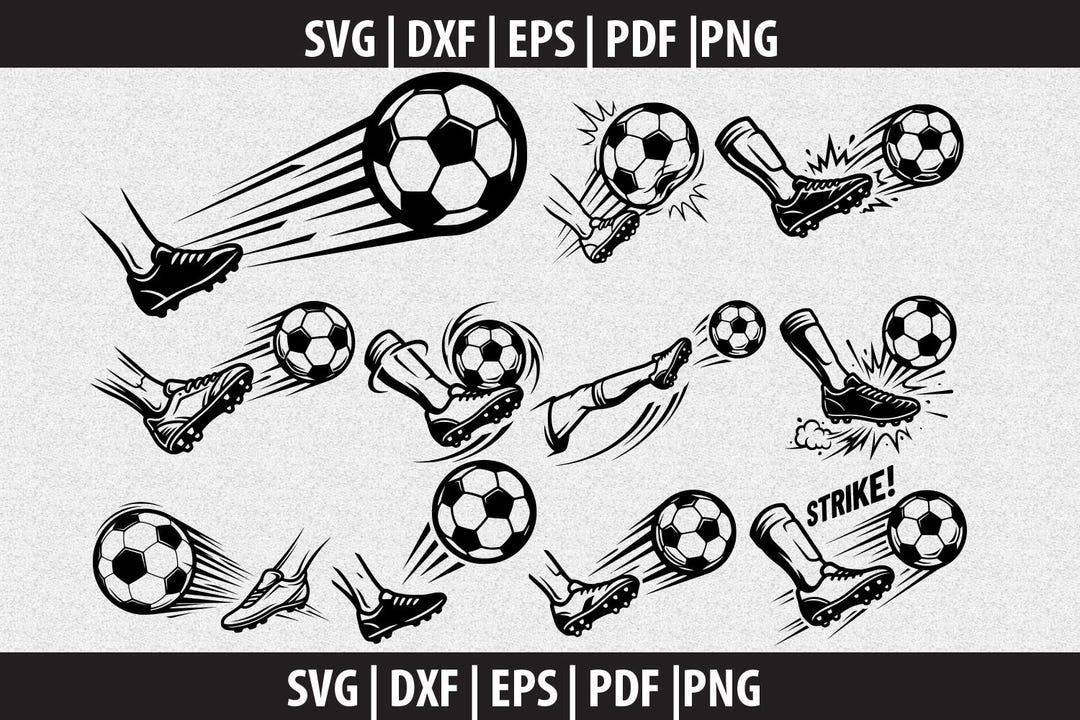Sports Clipart: Soccer Ball Strike Kick Svg Vector Silhouette - Svg Png ...