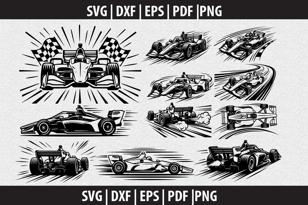 Indy 500 Racing Car SVG, PNG, Clipart Bundle (digital Download - Etsy