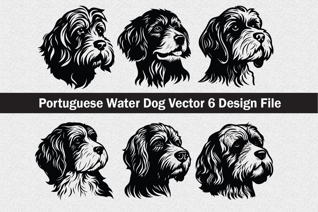 Portuguese Water Dog Head Silhouette Svg portuguese Water Dog - Etsy