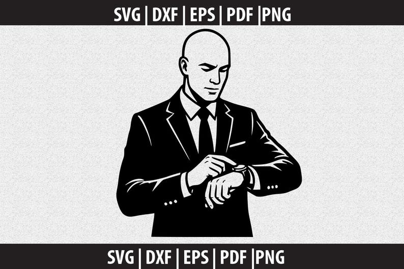 Bald Man Mascot Vector Art, SVG PNG Clipart Bundle (digital Download ...