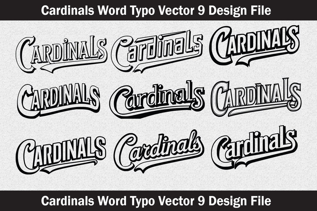 Cardinals Typography Vector (svg, Png, Eps, Dxf, Pdf) (digital Download ...