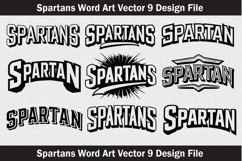 Spartans Word Art Vector (svg, Png, Eps, Dxf, Pdf) - Etsy