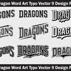 Dragons Word Art SVG, Typography Vector Graphics (digital Download) - Etsy