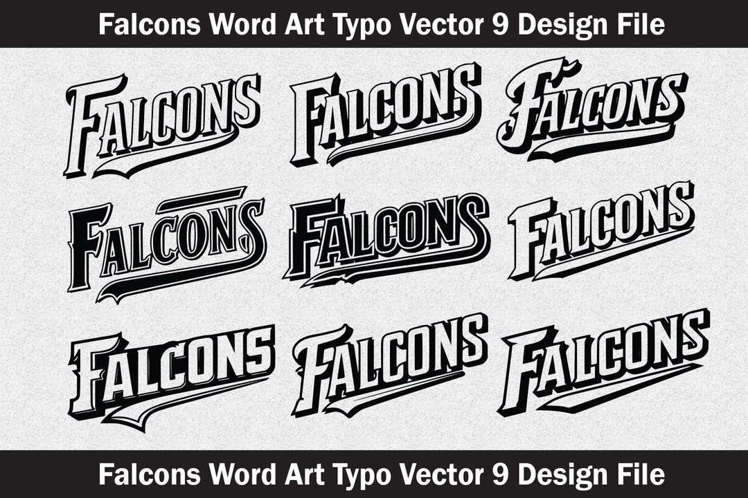 Falcons Word Art Typography Vector (digital Files) - Etsy