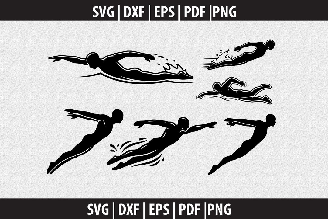 Sports Clipart: Swimmer Dive Svg Silhouette Cutout for Teams, Coaches ...