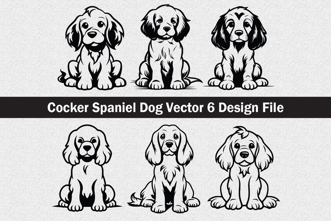 Cocker Spaniel Dog Head Silhouette Svg Cocker Spaniel Dog - Etsy