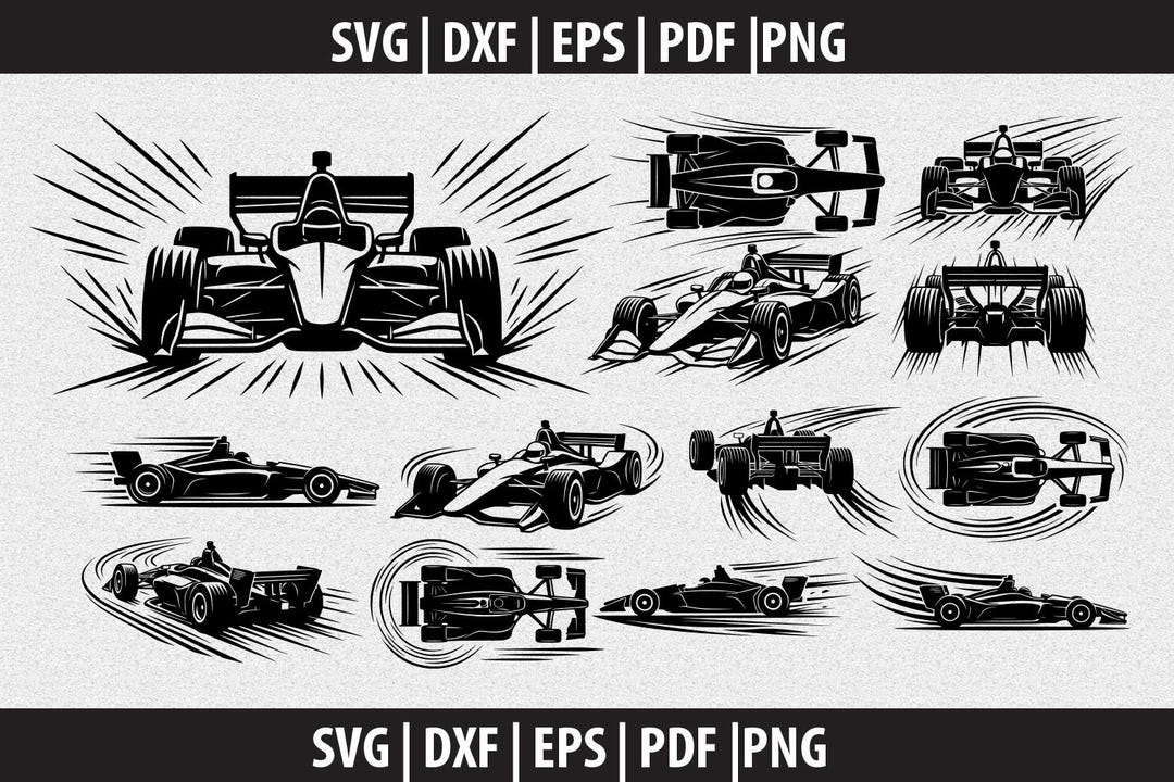 Indy 500 Racing Car SVG Bundle, Clipart Vector Design (digital Download ...