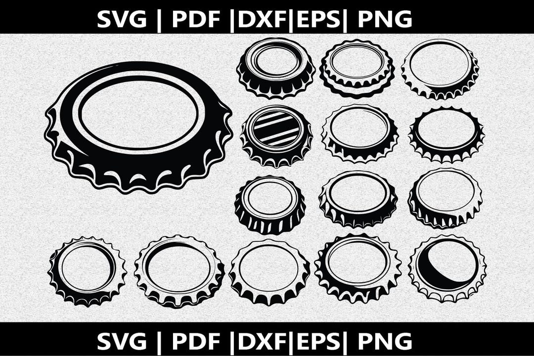 Beer Bottle Cap Word Typography Cut File Logo SVG PNG Clipart Vector - Etsy
