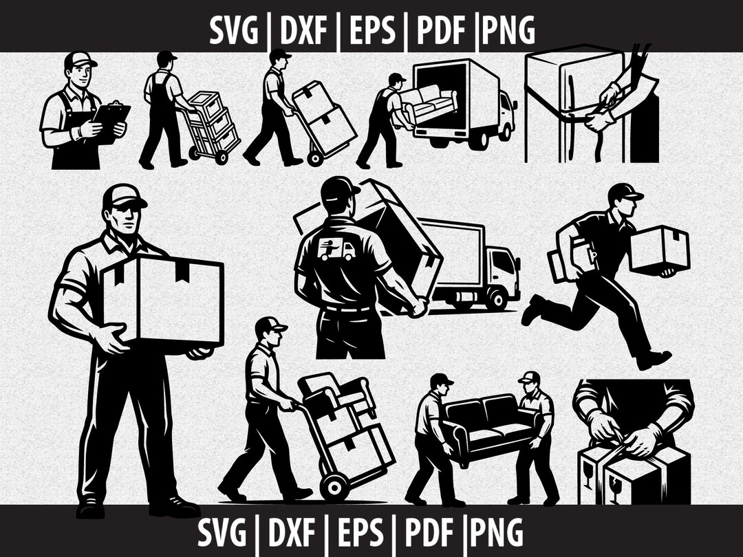 Mover Company SVG, Moving Truck PNG, Mover Logo Clipart Black White ...