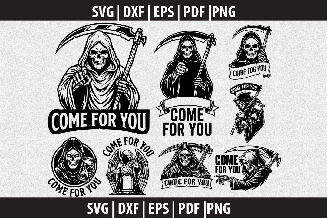 Grim Reaper SVG Bundle: Horror Mascot Cut Files (digital Download - Etsy