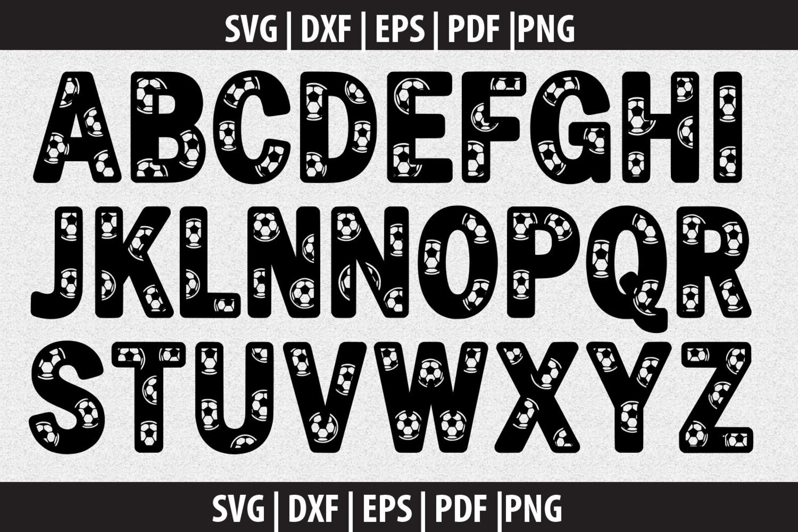 Sports Clipart: Soccer Ball Alphabet Svg Vector Silhouette - Svg Png ...