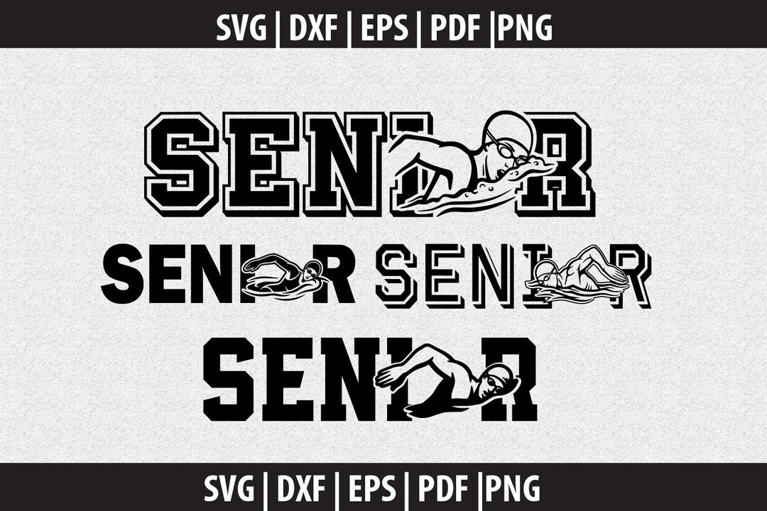 Sports Clipart: Swimmer Senior 2026 Silhouette Cutout for Teams ...