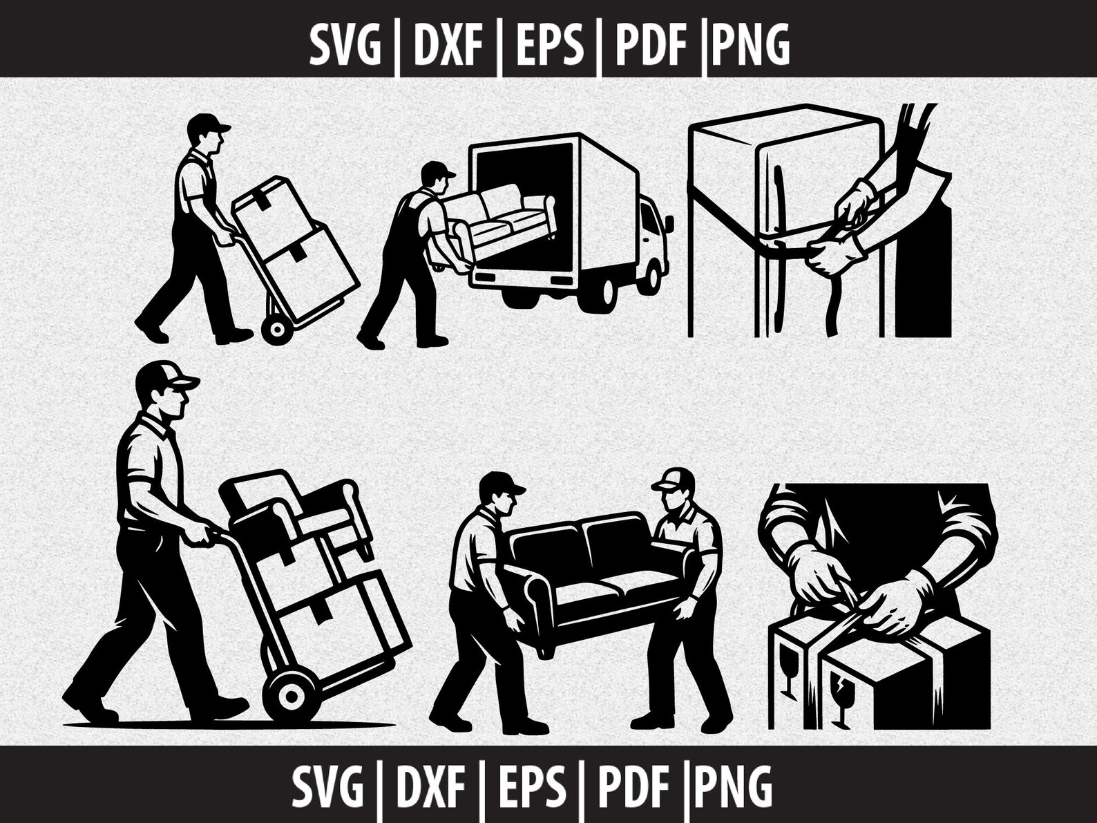 Mover Company SVG, Moving Truck PNG, Mover Logo Clipart Black White ...