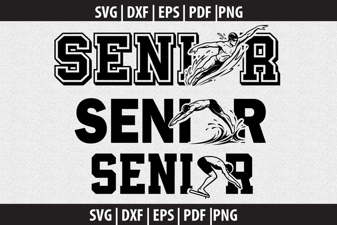 Sports Clipart: Swimmer Senior 2026 Silhouette Cutout for Teams ...