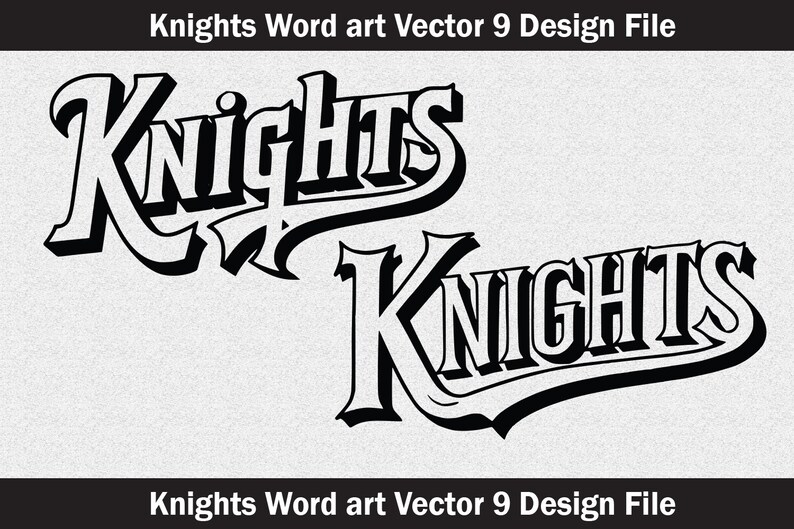 Knights Typography SVG, Mascot Vector, Word Art (digital Files) - Etsy