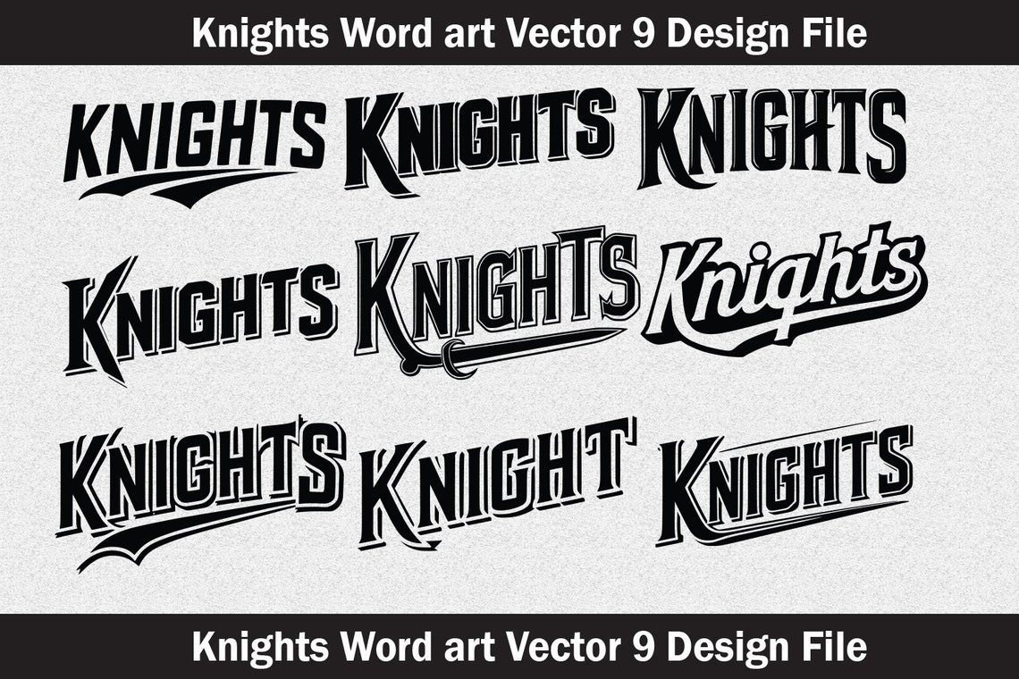 Knights Word Art Vector Design (svg, Png, Eps, Dxf, Pdf) - Etsy