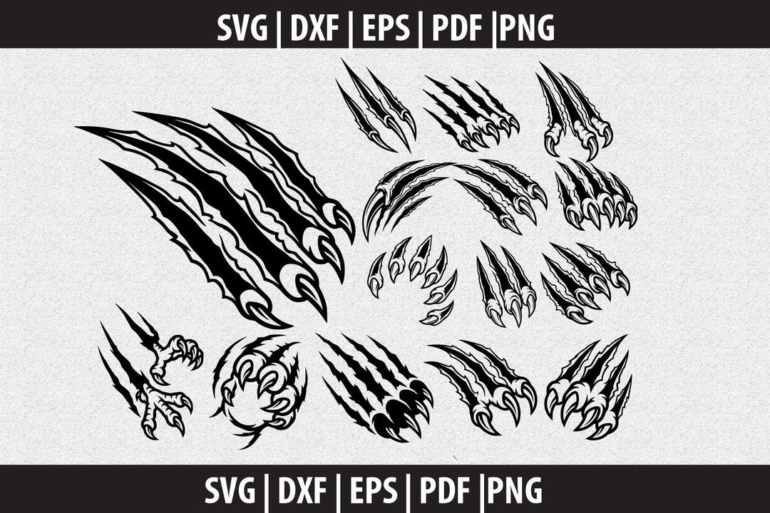 Wild Animal Claw Paw Ripped Sport Mascot Collage High School Vector SVG ...