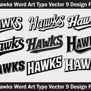 Hawks Svg,hawks Mascot Svg,hawks Cut File,hawks Vector,hawks Word Art ...