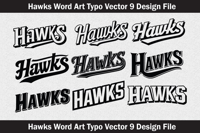 Hawks Mascot SVG, Typography Vector, Cut File (digital Download) - Etsy