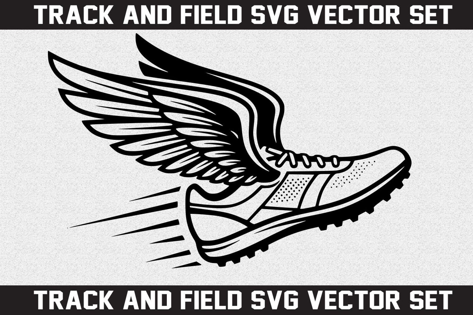 Track and Field Shoe Winged Shoe Svg Cut File Logo PNG Clipart Vector ...