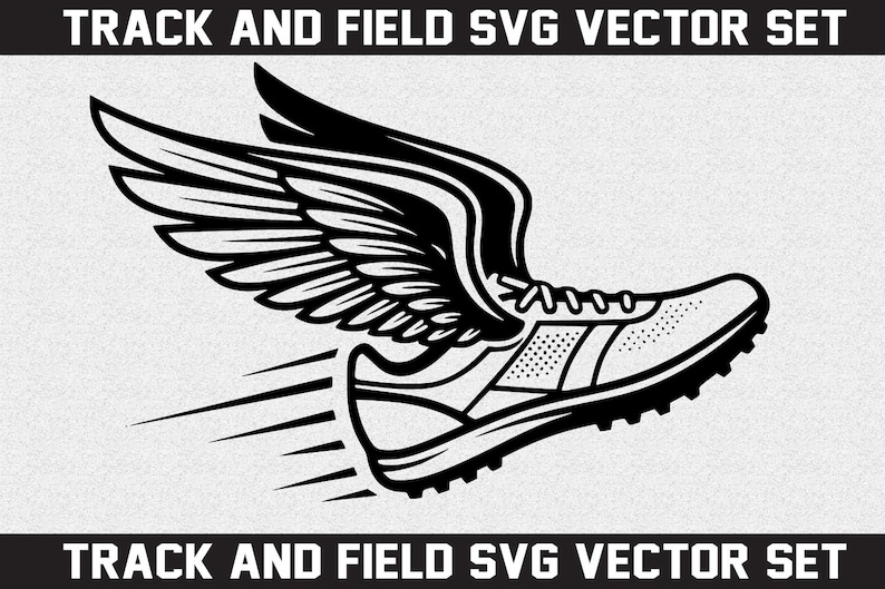 Track and Field Shoe Winged Shoe Svg Cut File Logo PNG Clipart Vector ...