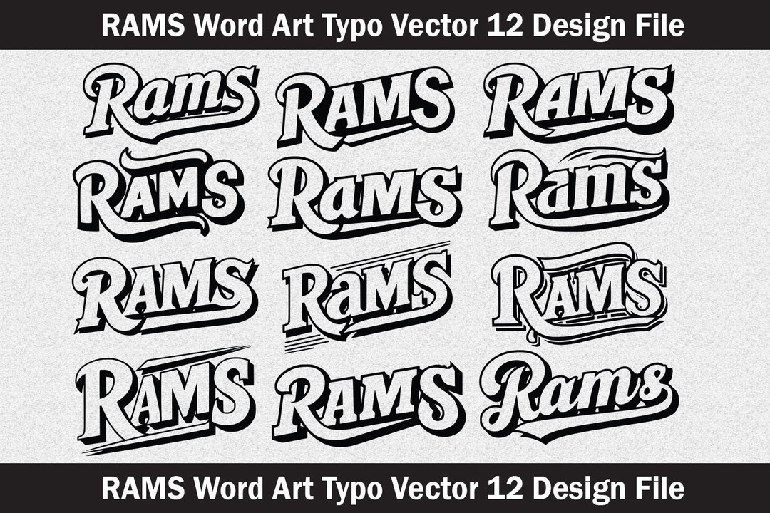 Rams Word Art SVG Typography, Vector Cut File (digital Download) - Etsy