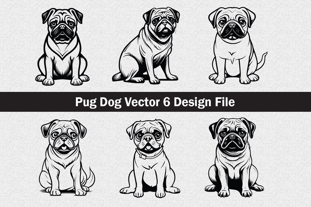 Pug Dog Head Silhouette Svg pug Svgpug Silhouette pug - Etsy