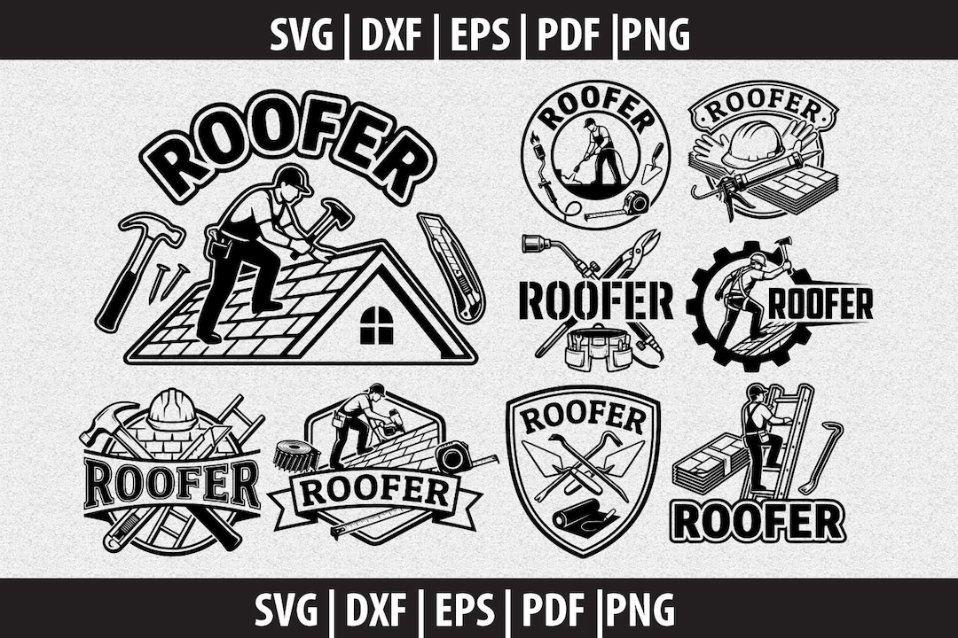 Roofer SVG Bundle | Roofing Repair, Construction Clipart (digital ...