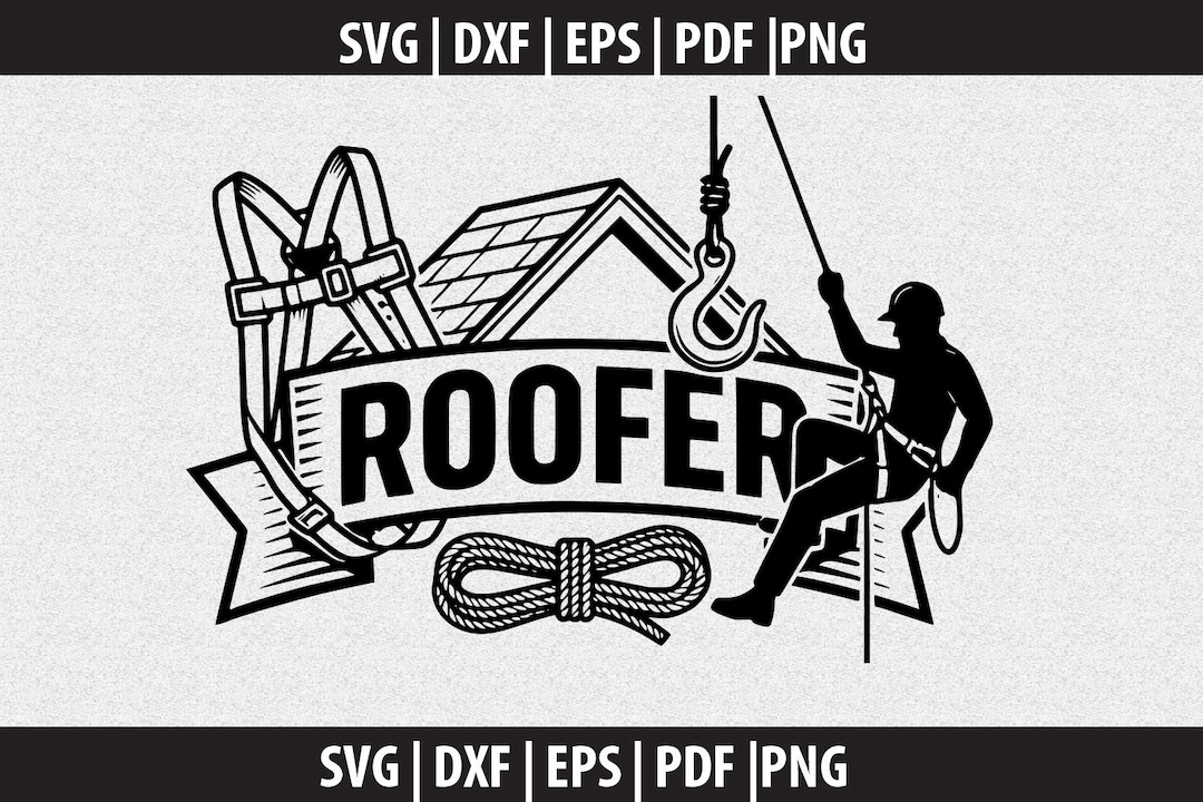 Roofer Service SVG, PNG, Clipart Vector Design (digital Download Bundle ...