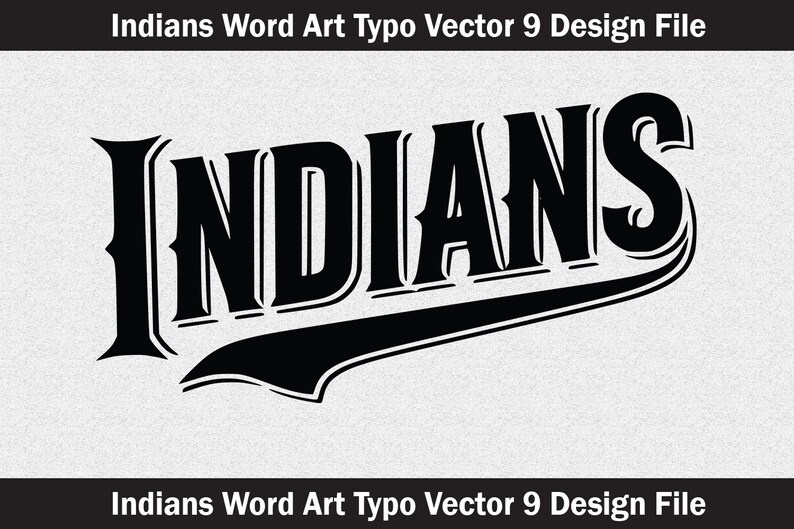 Indians Mascot SVG, Typography Word Art (digital Download) - Etsy