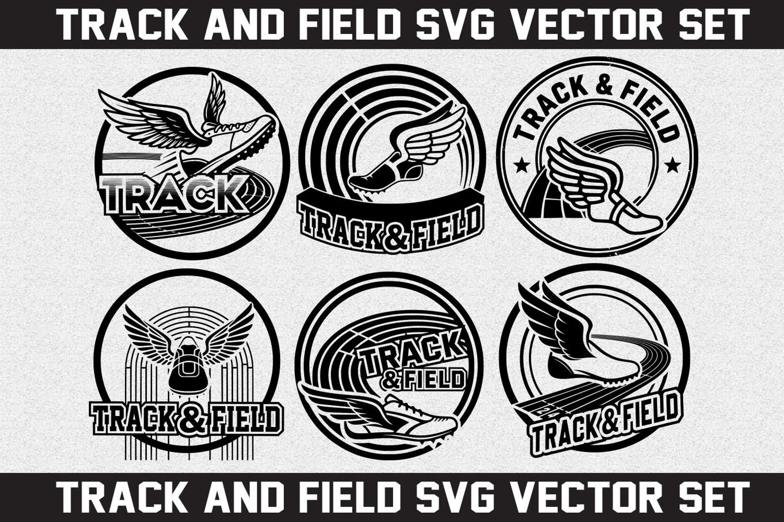 Track and Field Shoe Winged Svg Cut File Logo PNG Clipart Vector Design ...