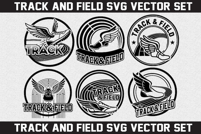 Track and Field Shoe Winged Svg Cut File Logo PNG Clipart Vector Design ...