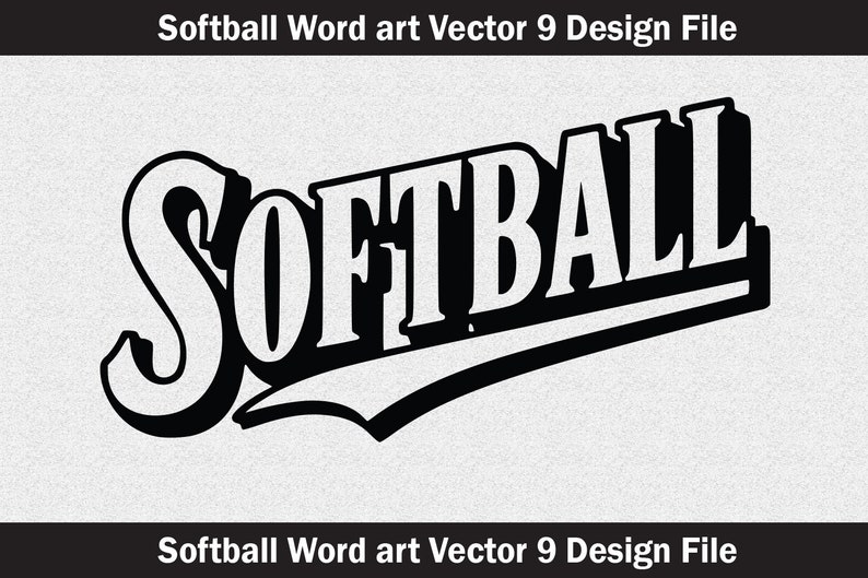 Softball Word Art Vector, Typography Designs (SVG, PNG, PDF) - Etsy