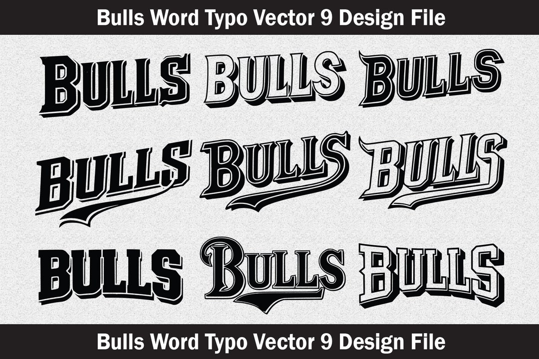 Bulls Typography SVG, Mascot Cut File (digital Download) - Etsy