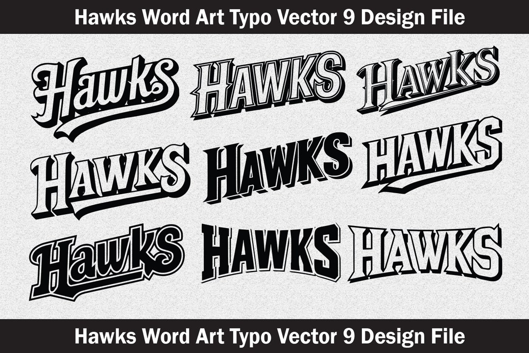 Hawks Word Art SVG, Mascot Vector Typography (digital Download) - Etsy