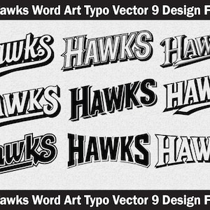 Hawks Svg,hawks Mascot Svg,hawks Cut File,hawks Vector,hawks Word Art ...