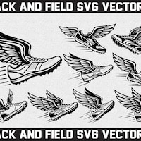 Track and Field Shoe Winged Svg Cut File Logo PNG Clipart Vector Design ...