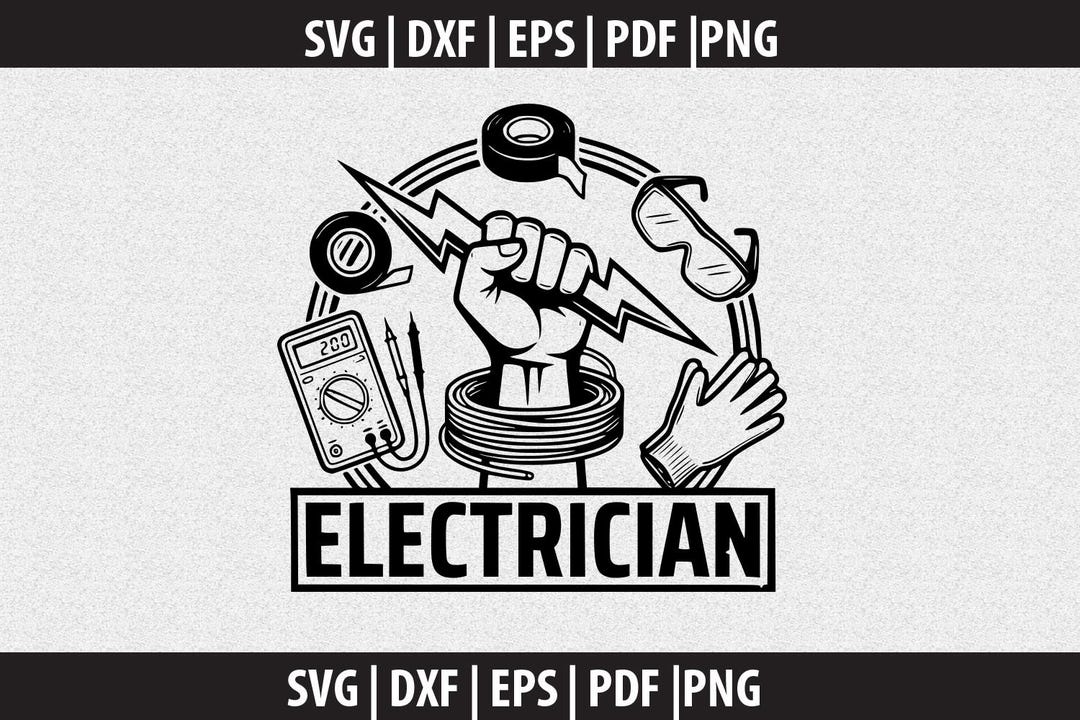 Electrician Mascot Cut File: Lineman Power Grid (svg, Png, Eps, Dxf ...
