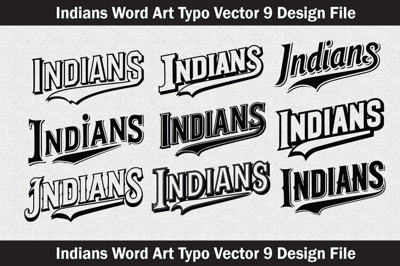 Indians Mascot SVG, Typography Word Art (digital Download) - Etsy