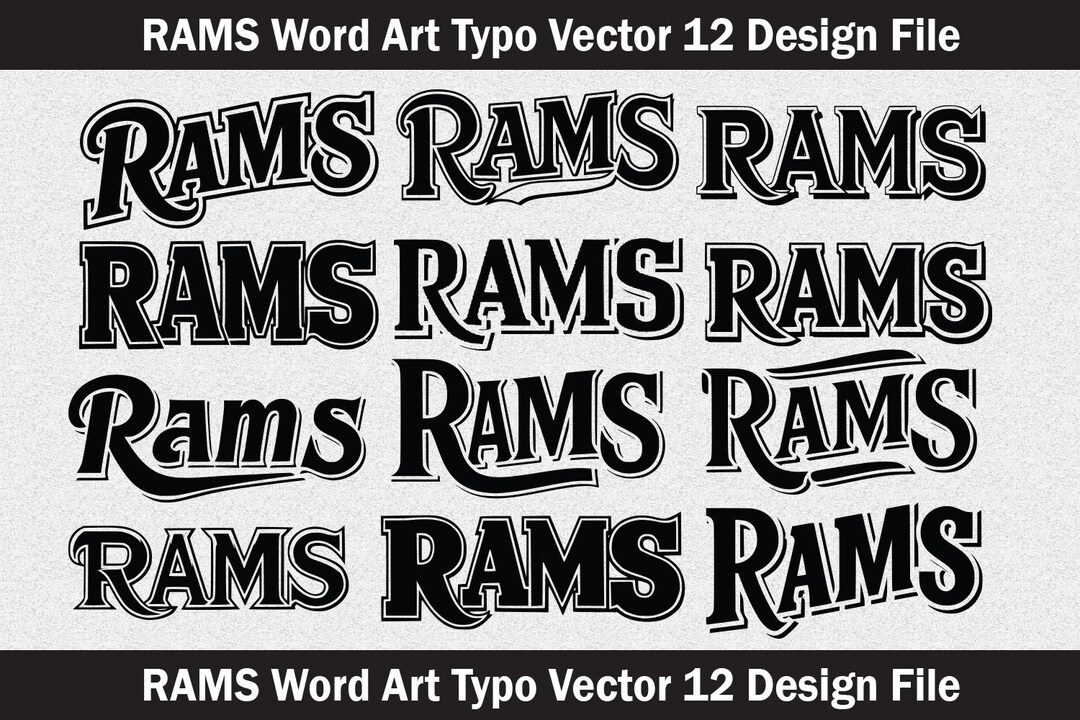 Rams Svg,rams Mascot Svg,rams Cut File,rams Vector,rams Word Art Svg ...