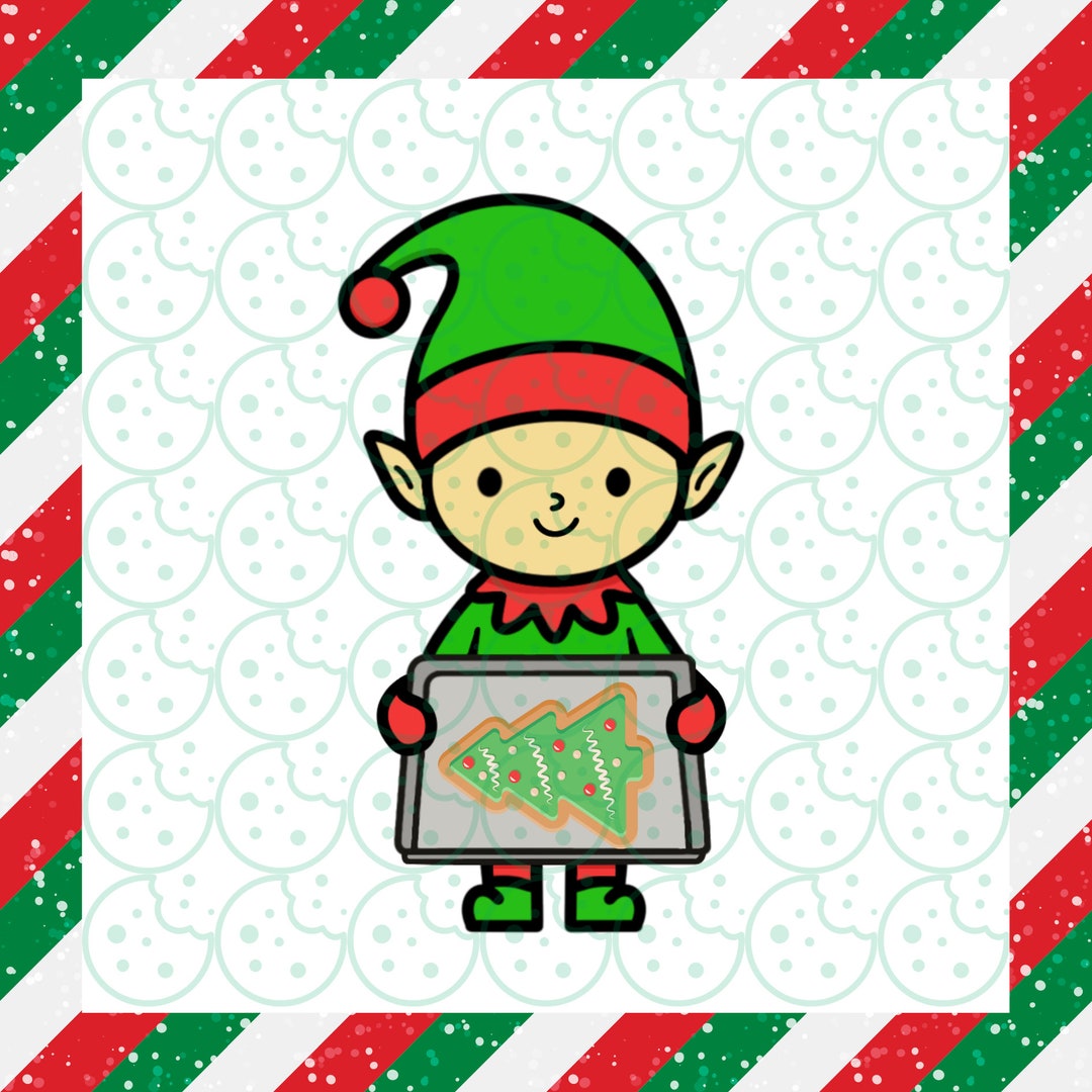 PRE-PRINTED Elf Baking Cookie Cards - Etsy