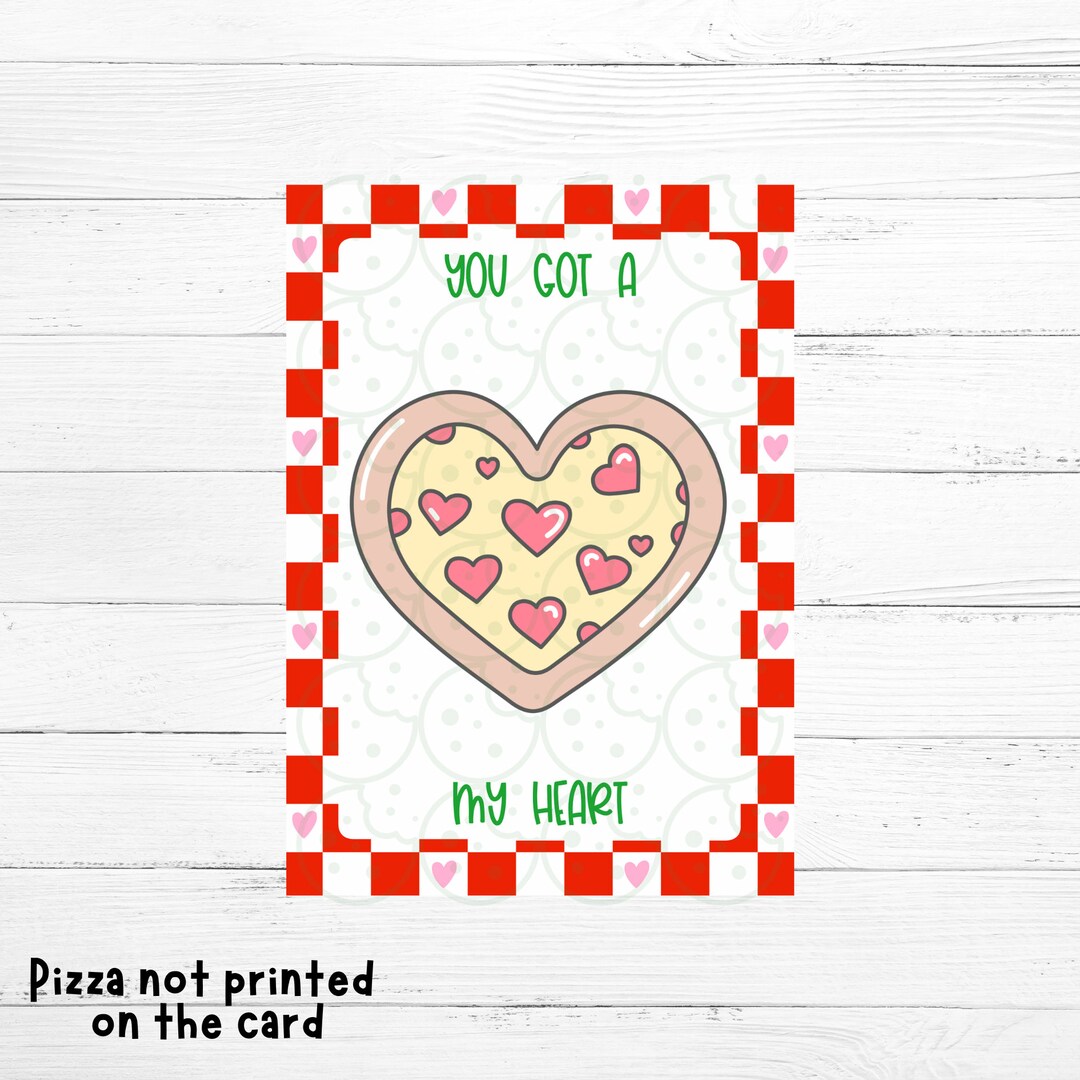PRINTABLE Valentines Pizza Cookie Card 5X7 - Etsy