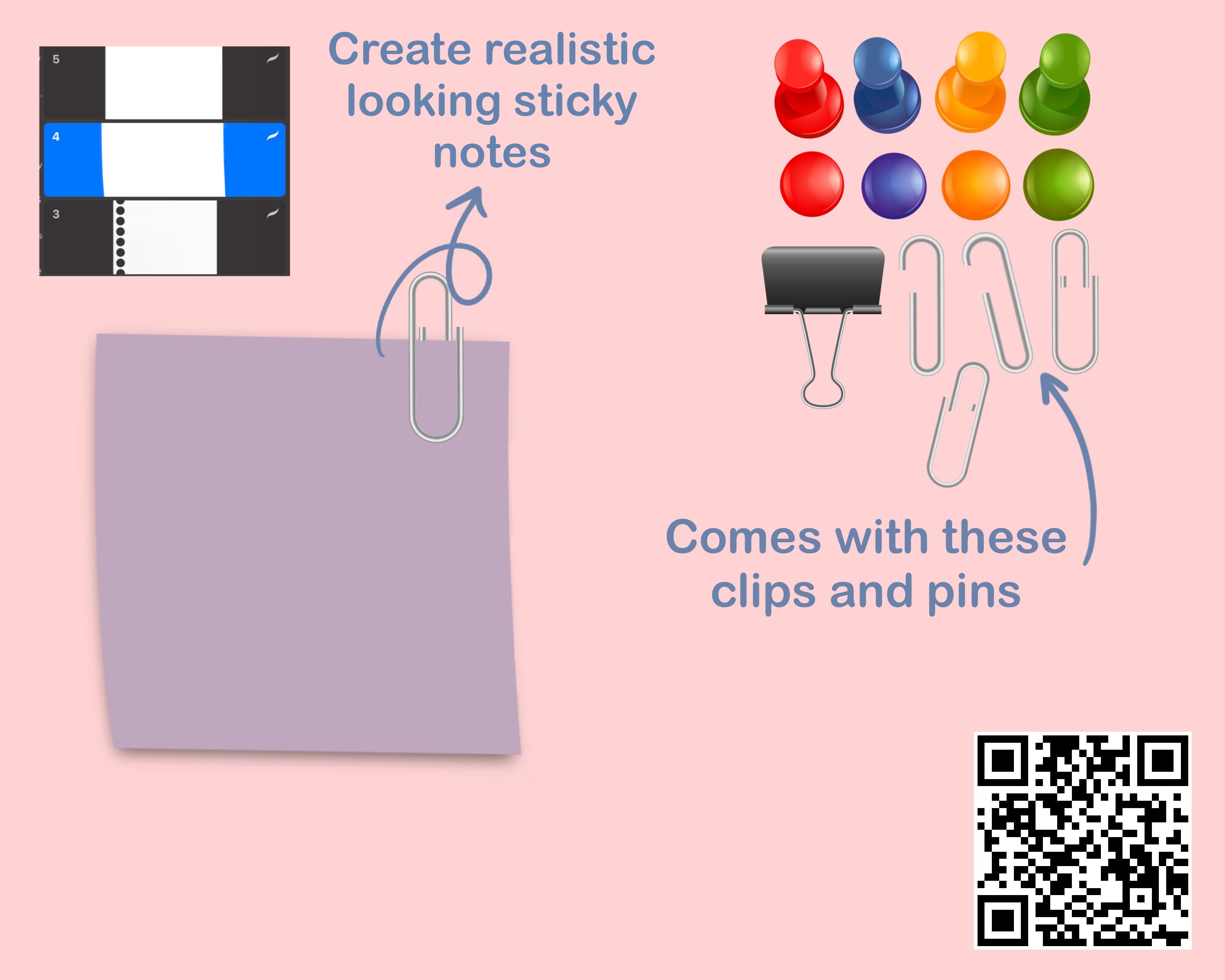 Procreate Notes and Paper Stamps | Note Stamp Silhouettes for Digital ...