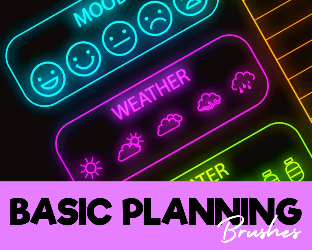 Basic Planning Procreate Brushes | Yearly, Monthly, Weekly and Daily ...