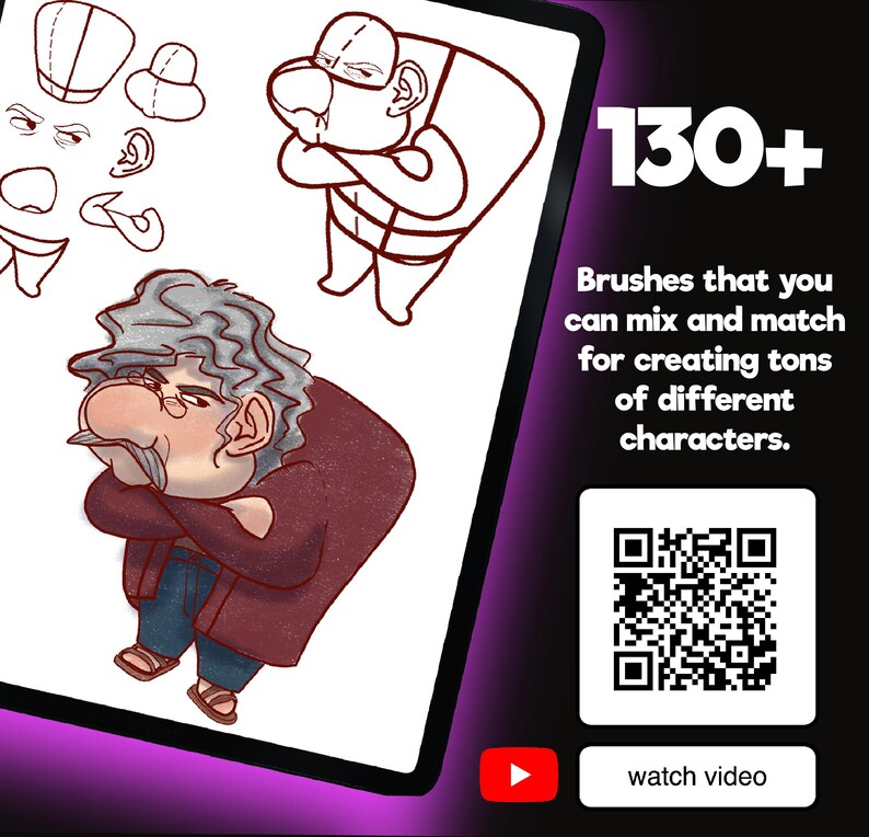 Character Creator Drawing Guide Procreate Brushes | Shape Stamp Brushes ...