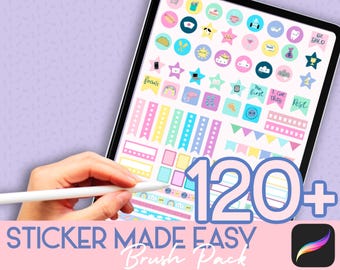 Procreate Planner Sticker Brush Set | All-in-one Brush Pack for ...
