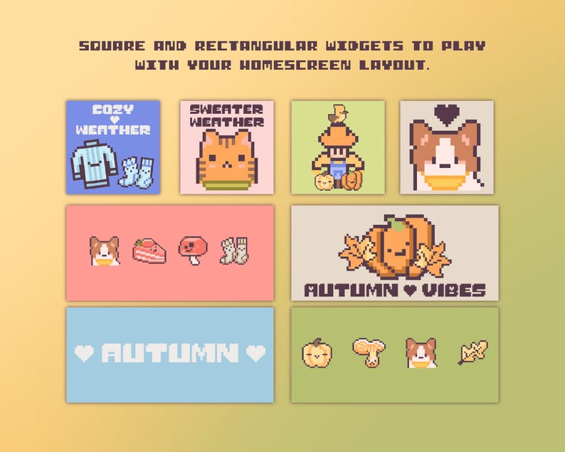 180+ Autum App Icon Set | Pumpkin Spice Custom Icon Set | Pixel Art ...