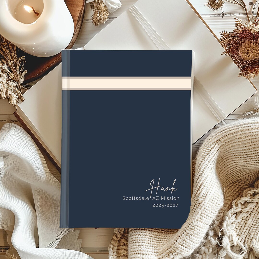 Navy and Tan Timeless Missionary Journal • Personalized LDS Mission ...
